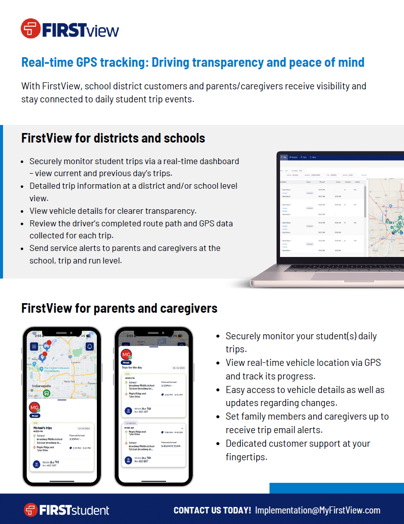 FirstView - Yellow Bus Benefits Flyer - First Student, Inc.
